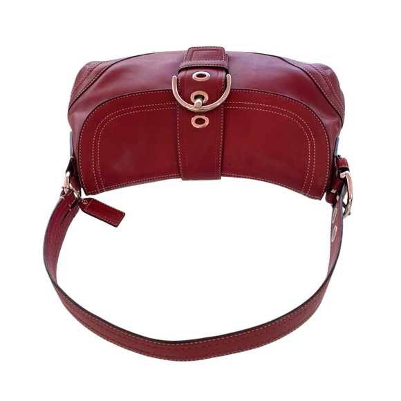 Coach | Bags | Coach Dark Burgundy Red Leather Soho Boho Flap Buckle ...